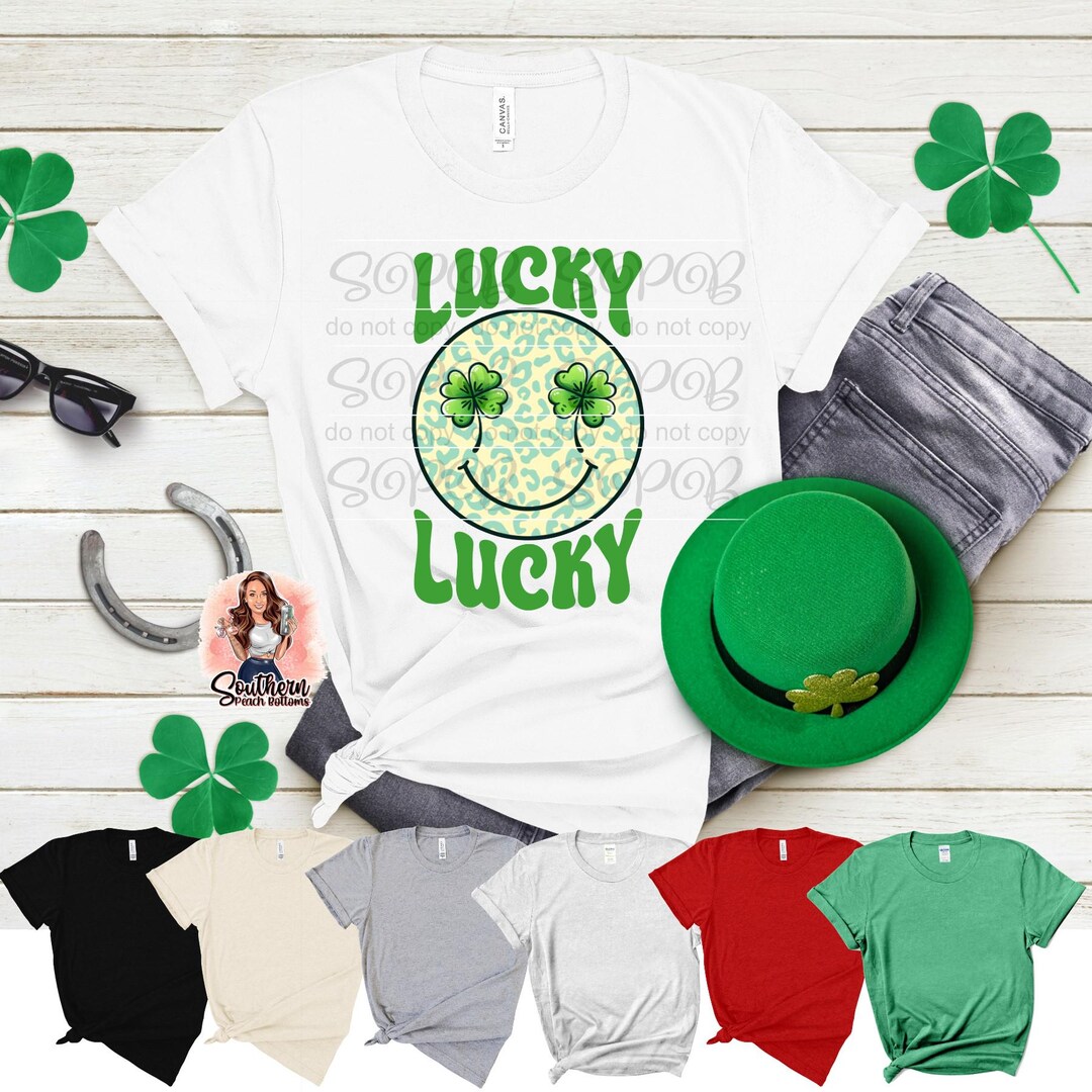Lucky Smiley Face Bundle, Shirt Design, Smiles, St. Patrick's Day, 4 ...