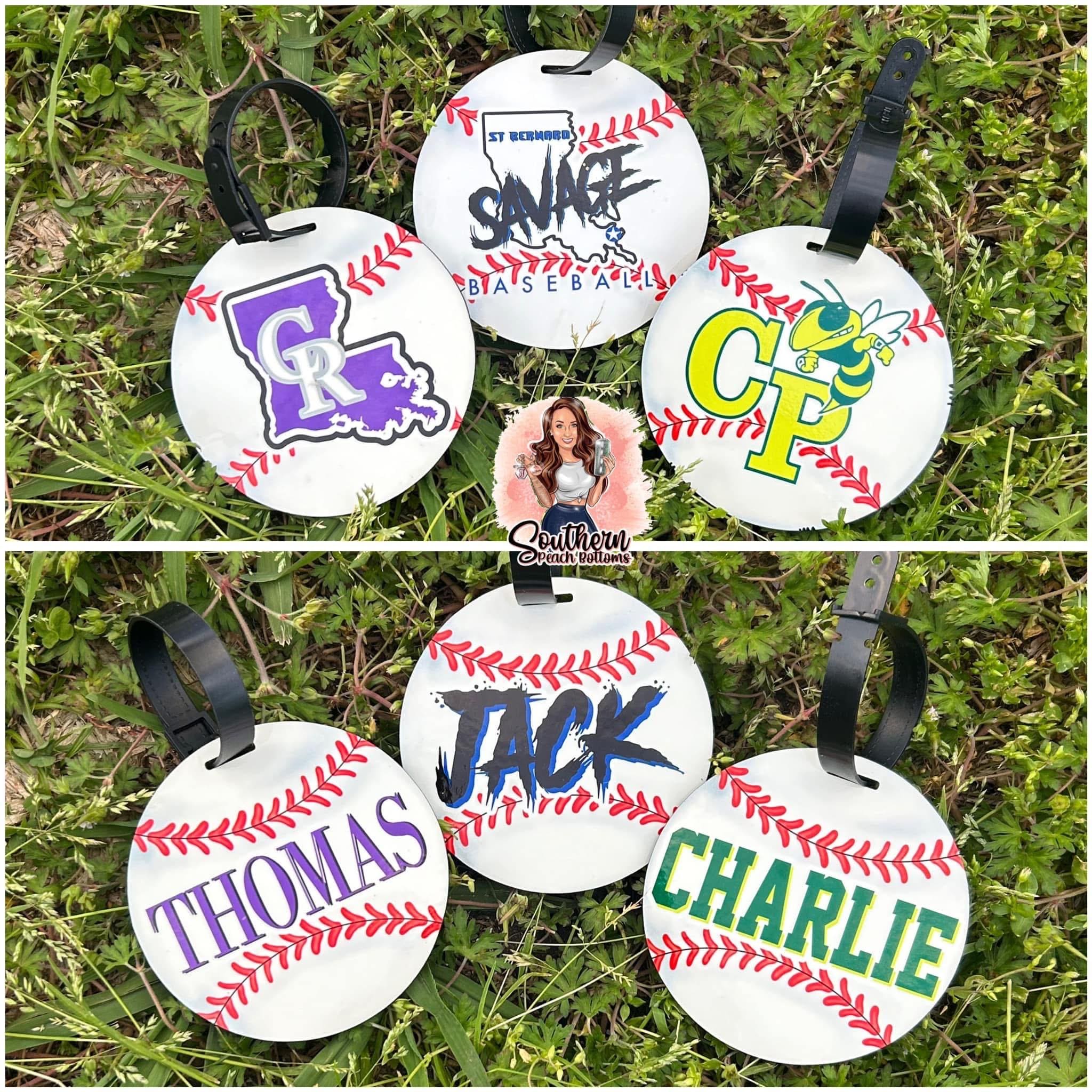 Personalized Baseball Bag Tag- Luggage Tag- School Bag Tag - Etsy