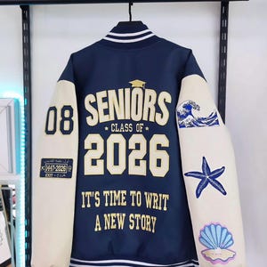 Custom Varsity Jacket - Letterman Bomber With Personalized Back Text ...