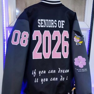 Custom Varsity Jacket - Letterman Bomber With Personalized Back Text ...