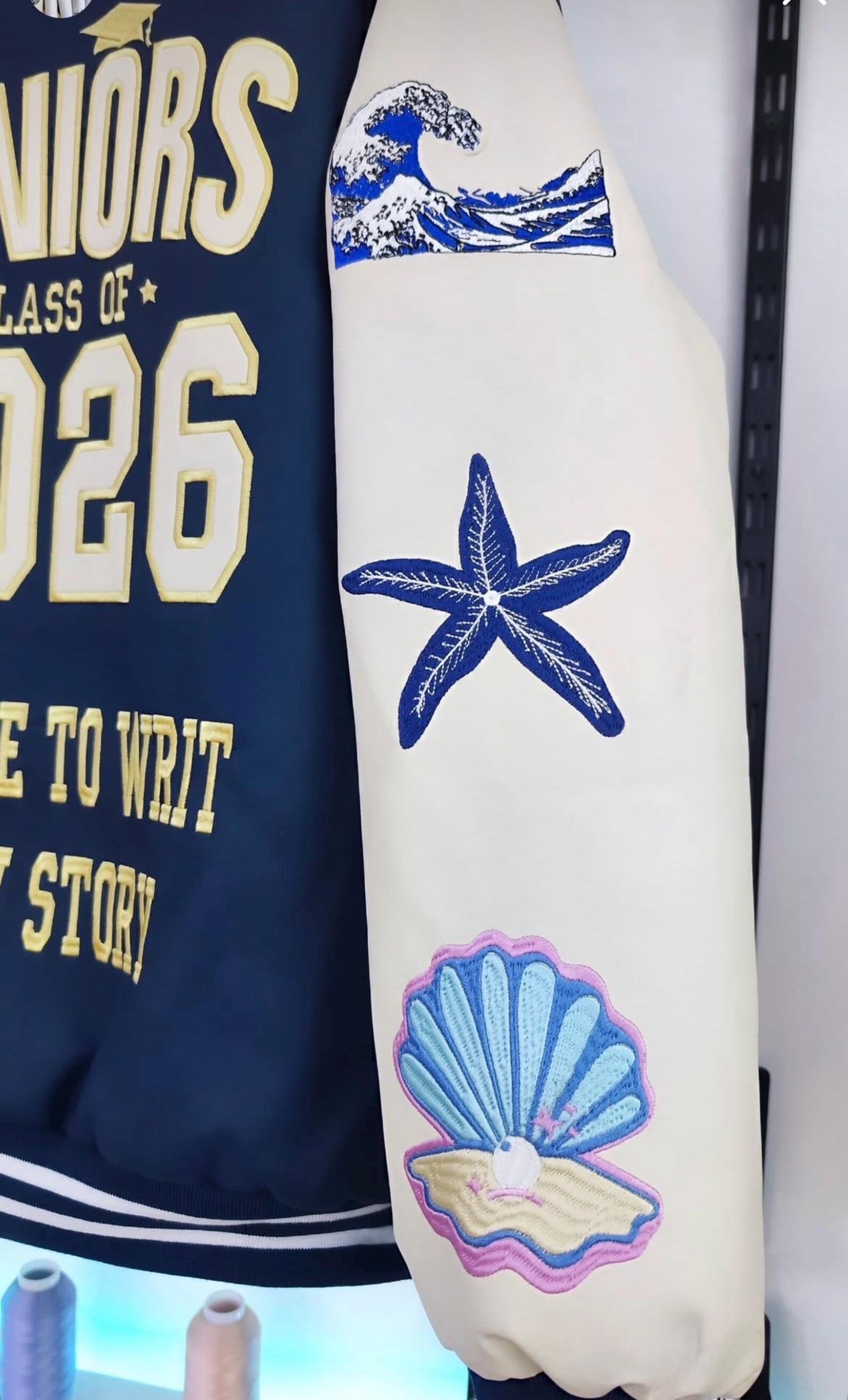 Custom Varsity Jacket - Letterman Bomber With Personalized Back Text ...