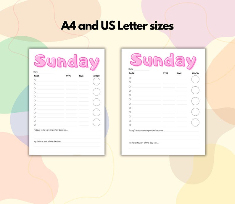 Fun Kids Daily Planner / Each Day of the Week Planner / Digital Planner ...