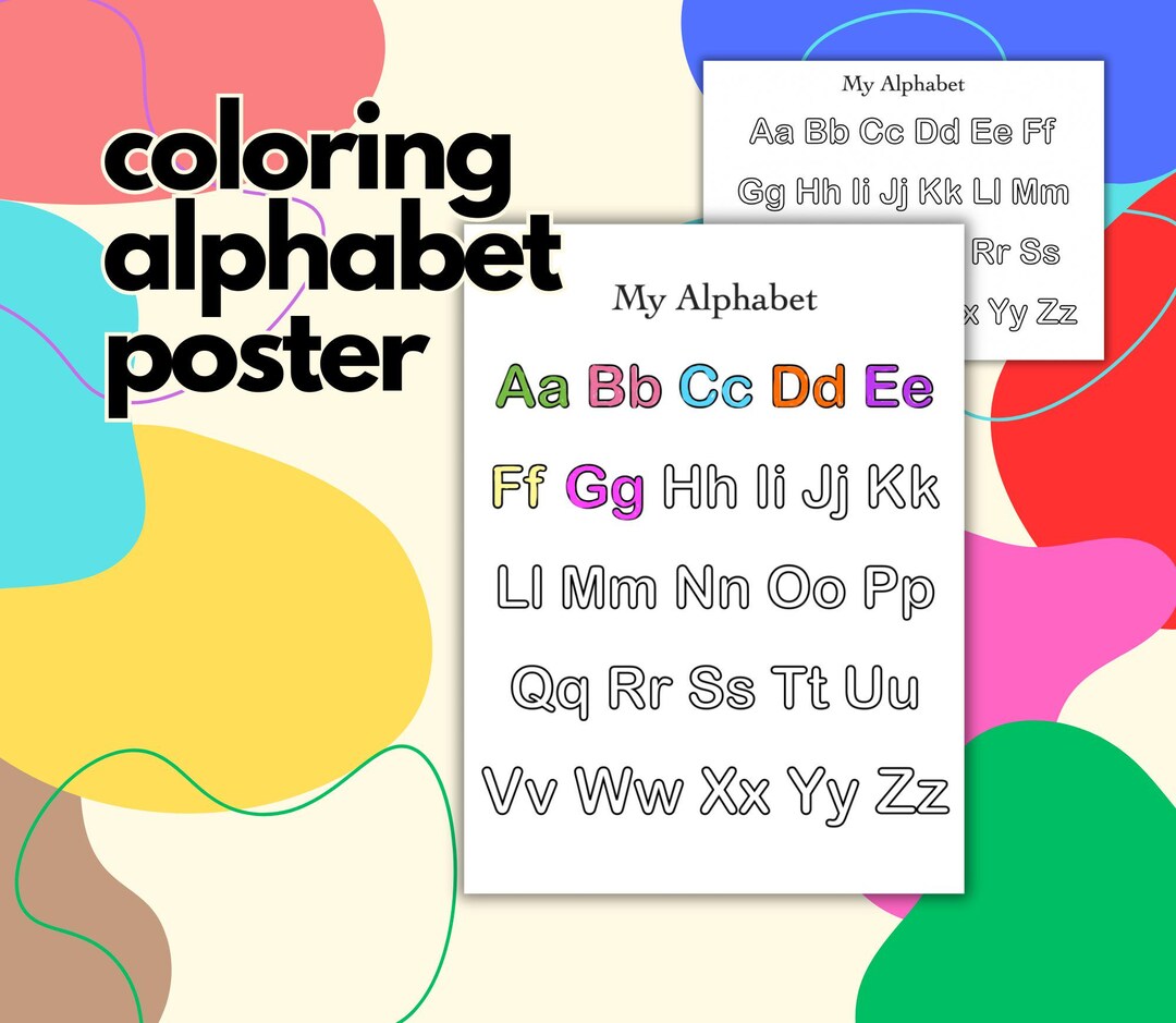 Coloring Alphabet Poster for Kids | Printable Alphabet for Coloring ...