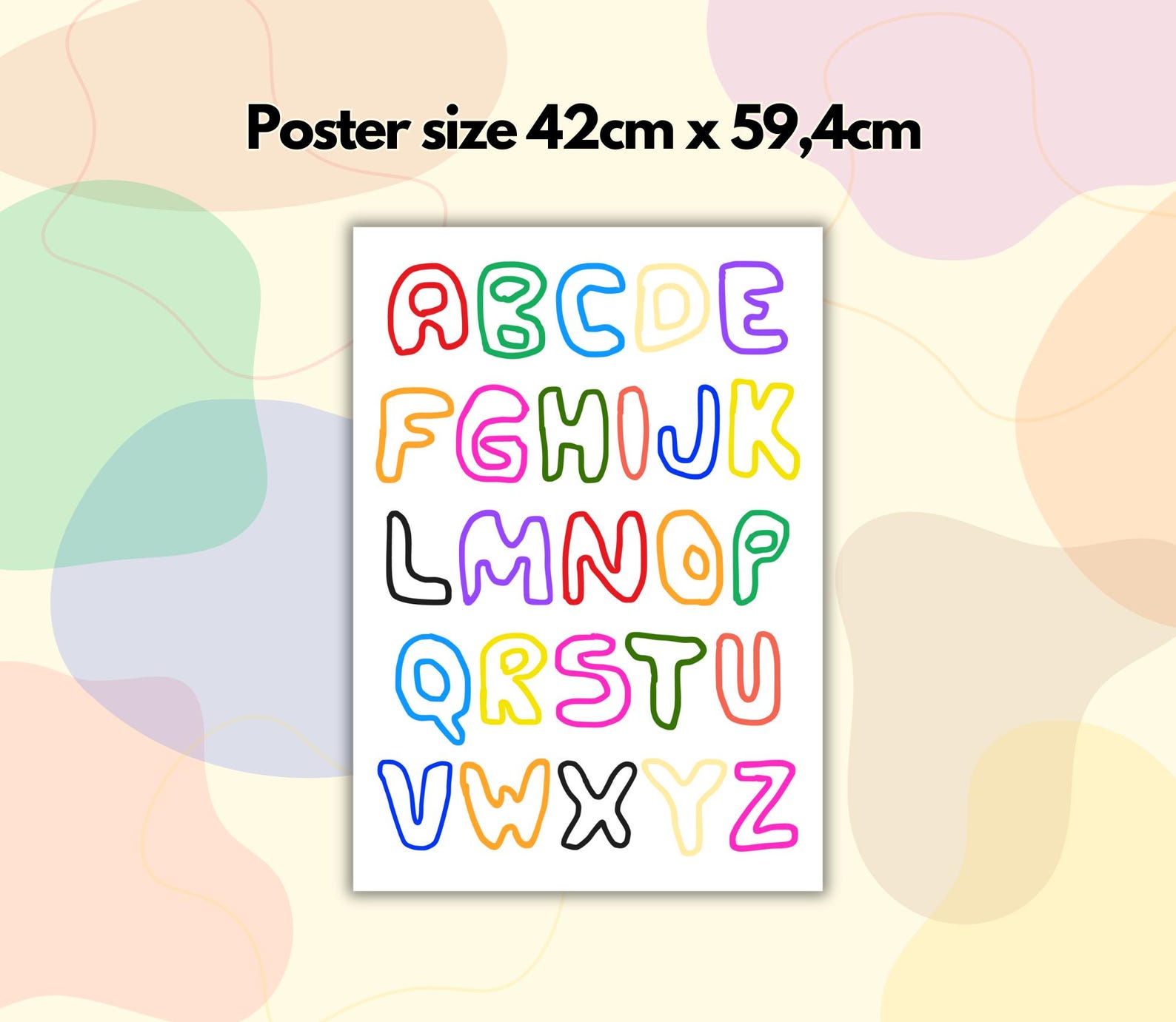 Printable Alphabet Poster for Kids | Fun Educational Decoration for ...