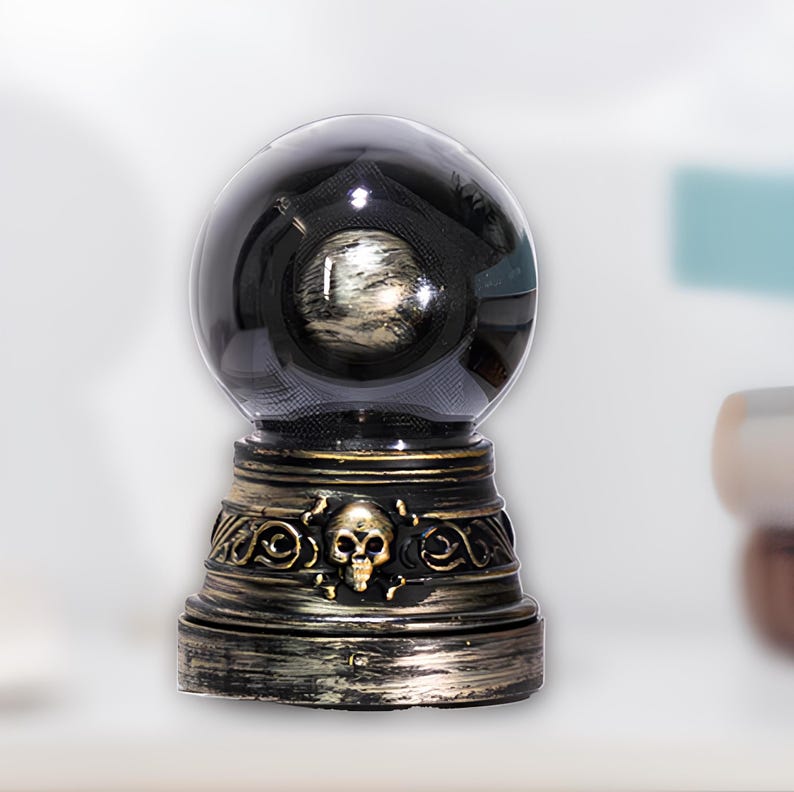 Halloween,crystal Ball With Blinking Green Evil Eye LED Gothic Decor ...