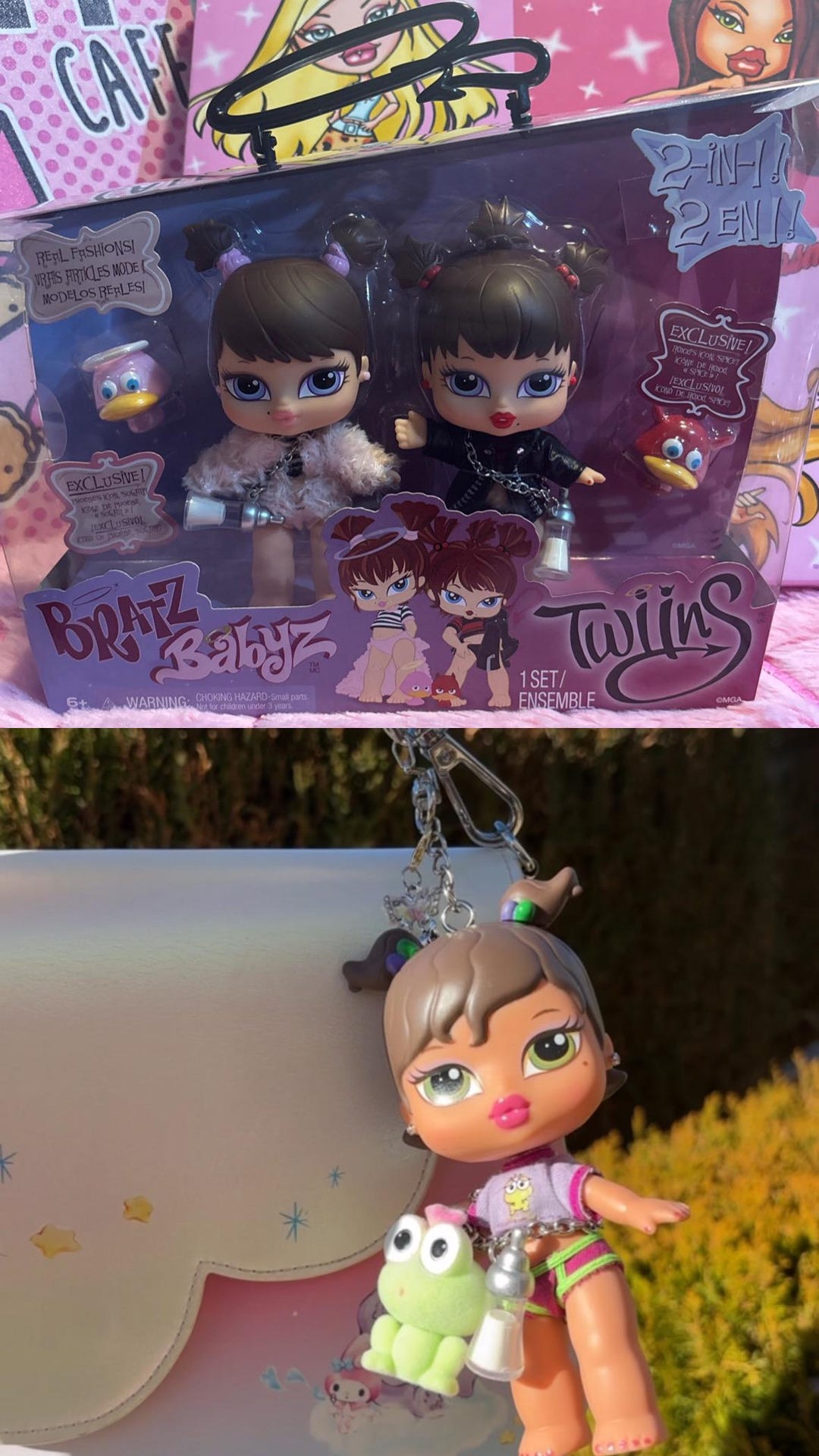 Set of 2 Bratz Babyz Twins Phoebe and Roxxi Doll Keychain Bag Charm ...