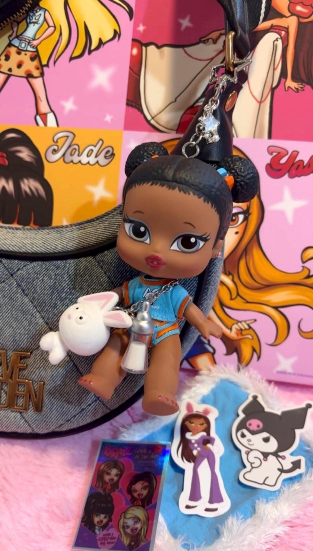 Bratz Babyz Keychain Sasha Yasmin Jade Cloe Doll With Pet Bunny Bag ...