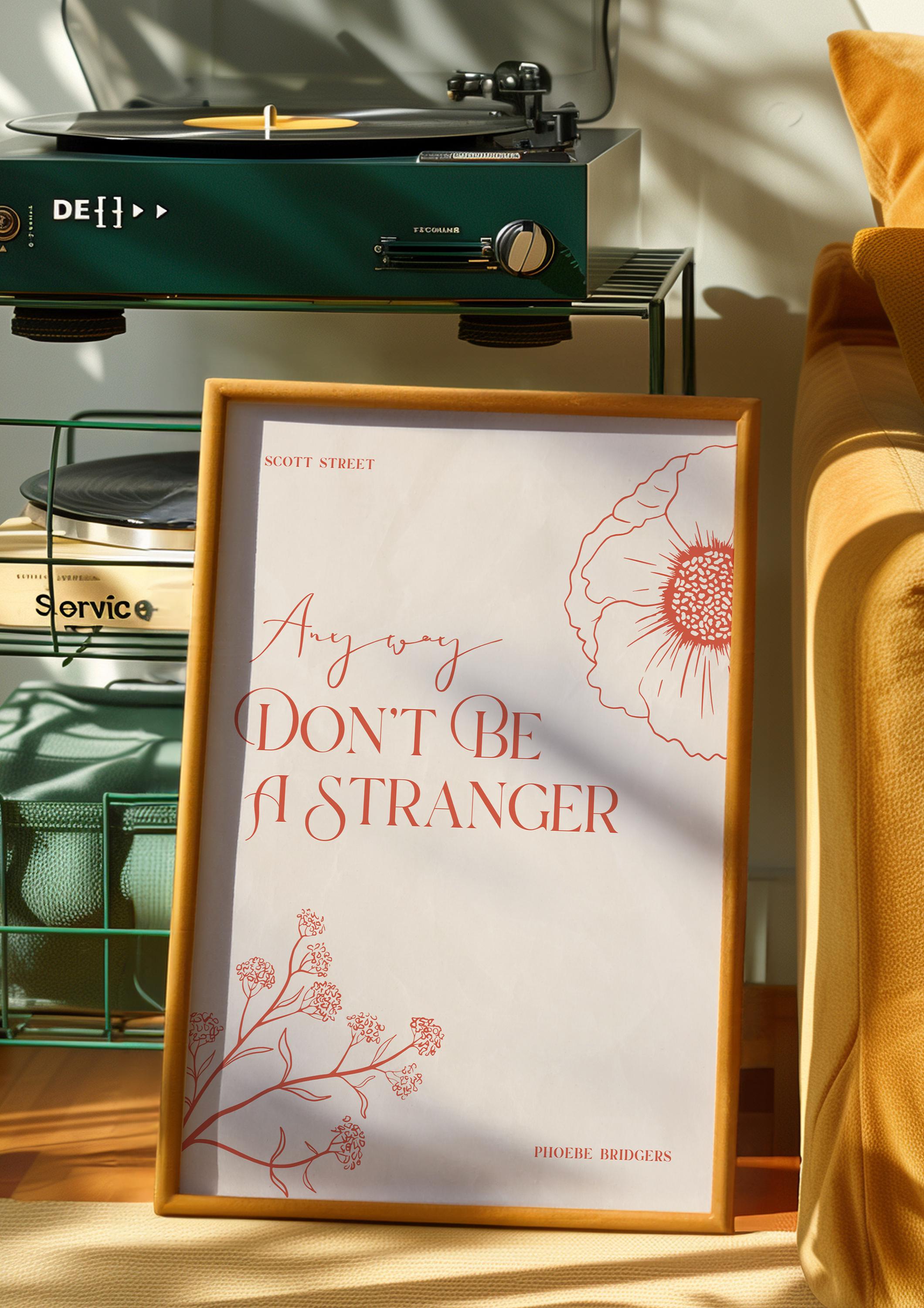 Scott Street Phoebe Bridgers Lyrics Poster, Orange Flower Sketch, Song ...