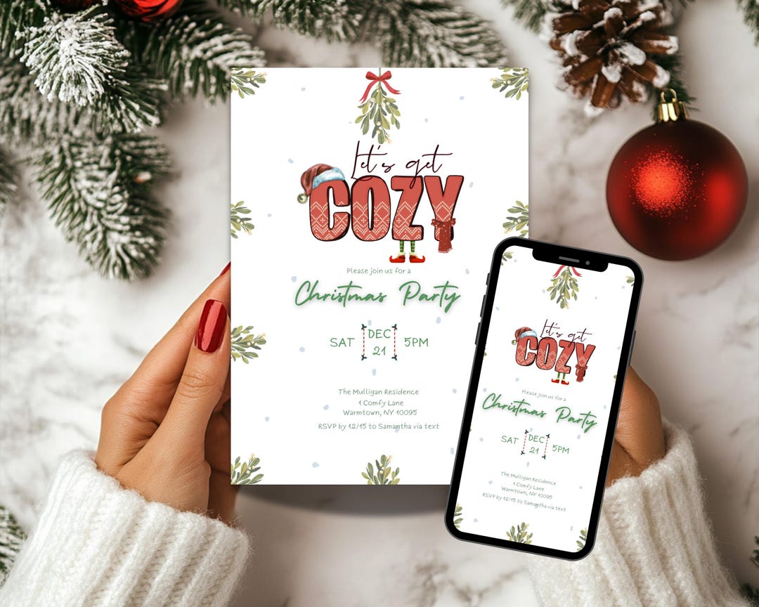 Editable Christmas Party Invitation, Printable Christmas Invites ...