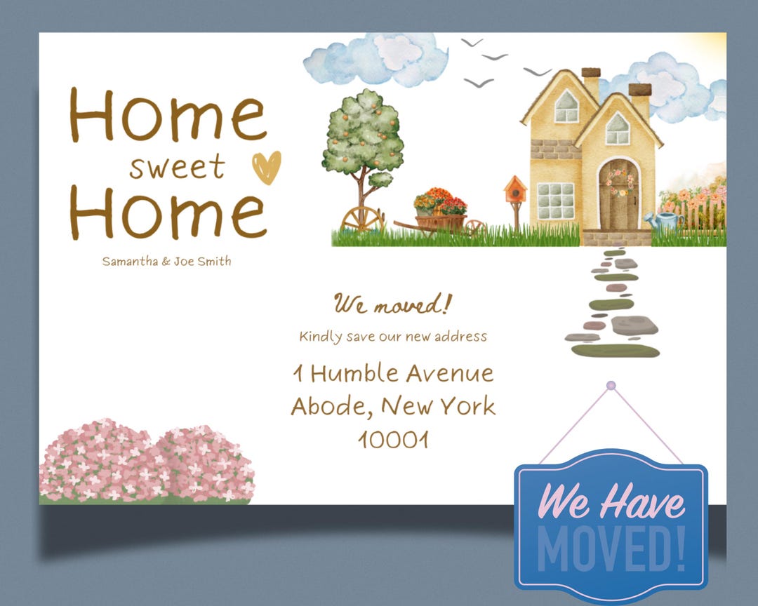 We Have Moved New Home Postcards, Address Change Cards, Housewarming ...