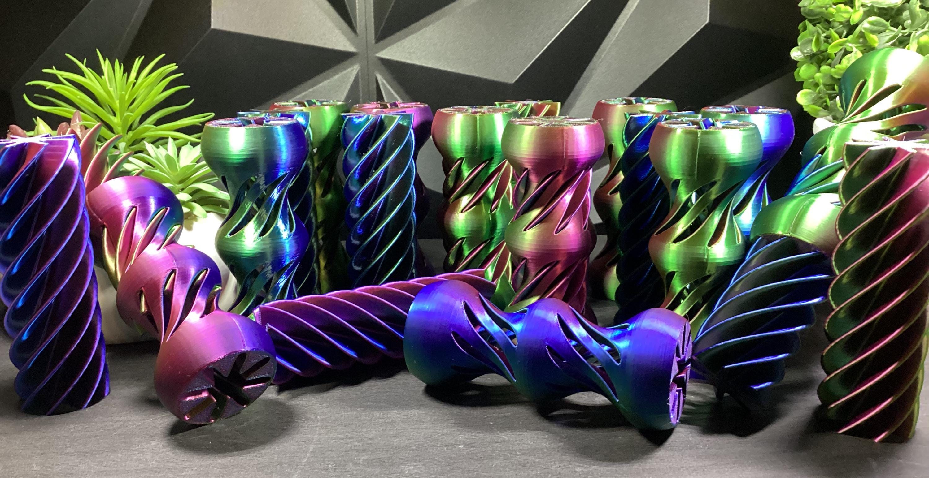 3d Printed Spiral Vortex Fidget Stick Impossible Hands on Colorful - Etsy