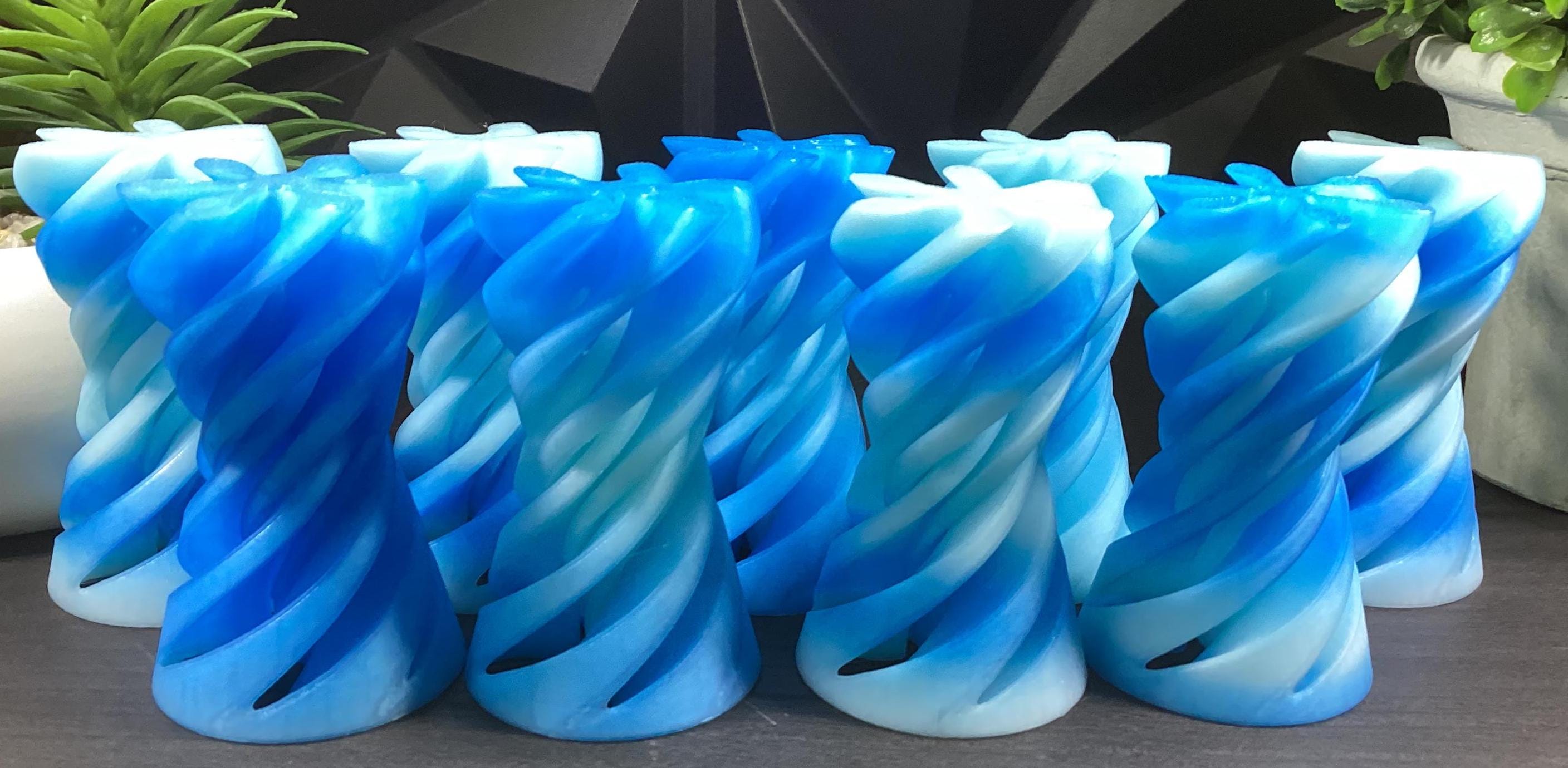 3d Printed Spiral Vortex Fidget Cone Hands on ice Pop Frost Blue - Etsy