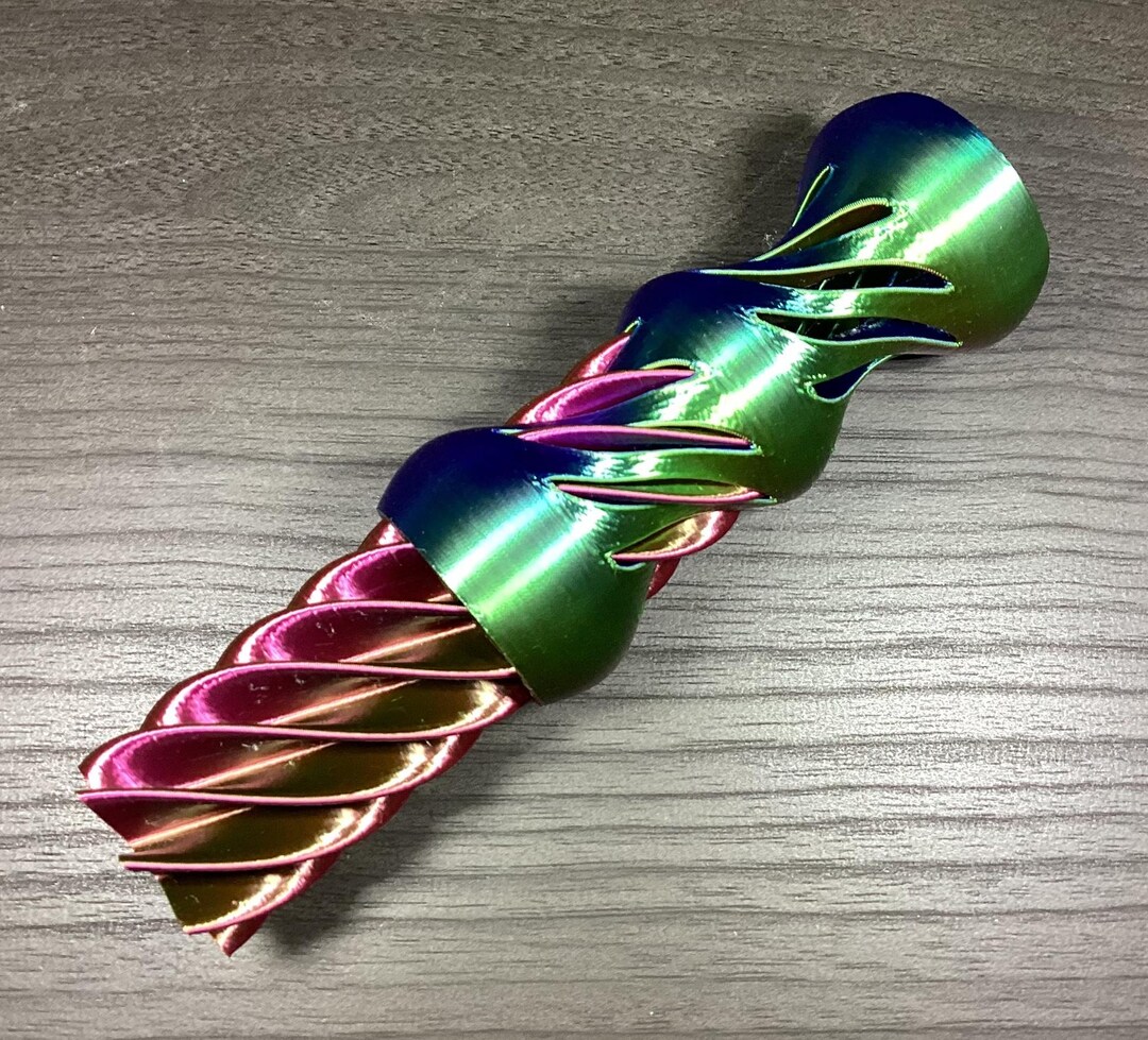 3d Printed Spiral Vortex Fidget Stick Impossible Hands on Colorful - Etsy