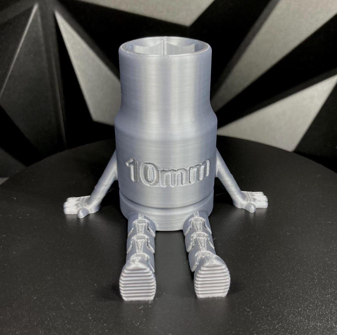 3d Printed 10 Mm Socket Buddy With Articulated Legs (silver Pla) - Etsy