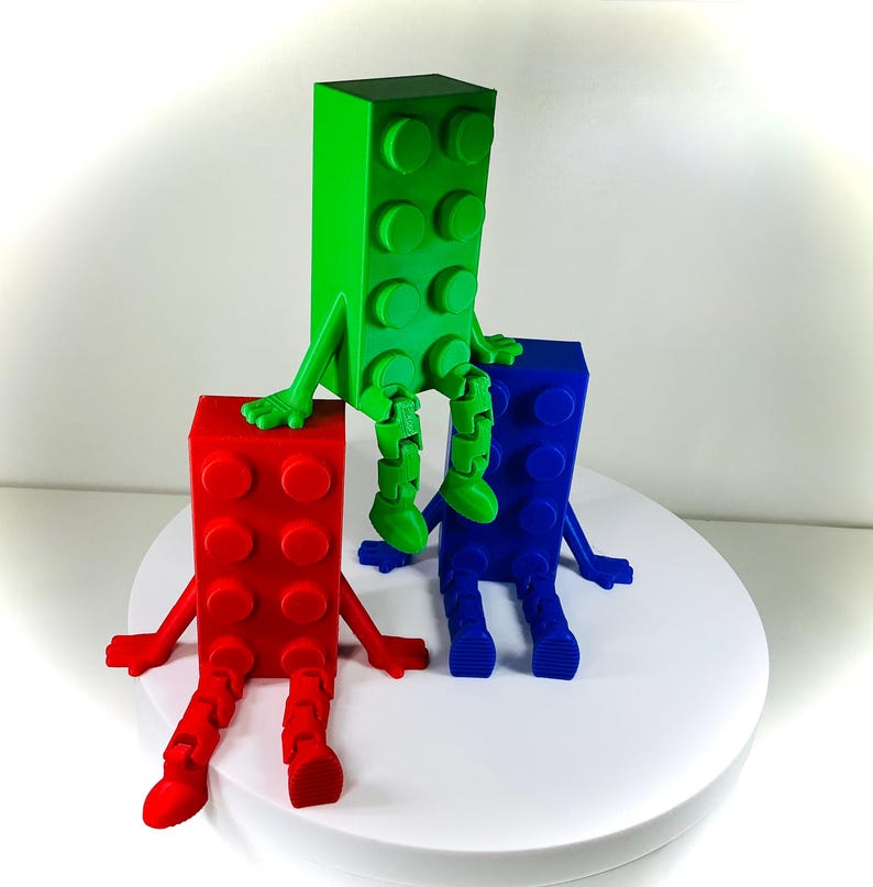 3D Printed Brick Buddy With Articulated Legs - Etsy