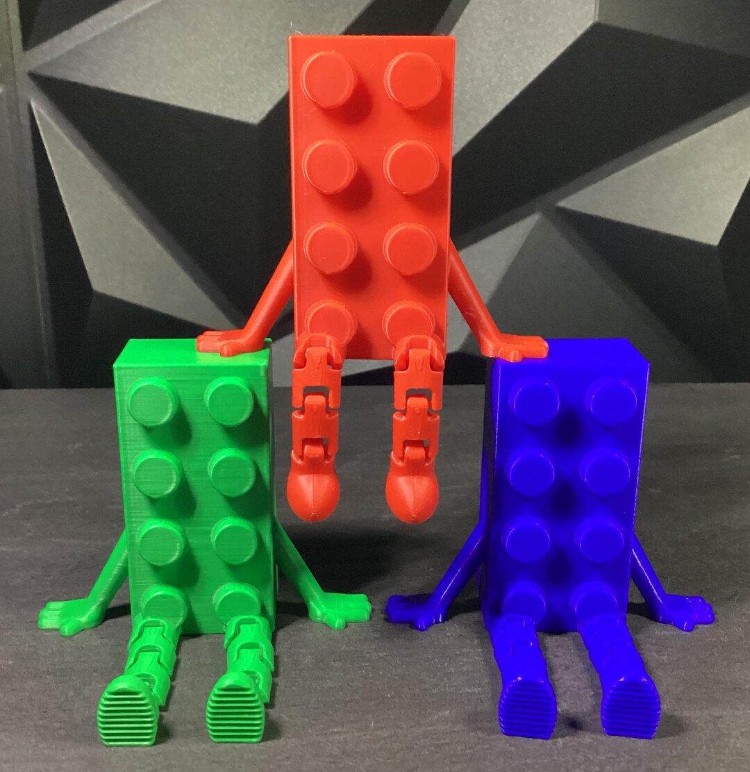 3D Printed Brick Buddy With Articulated Legs - Etsy