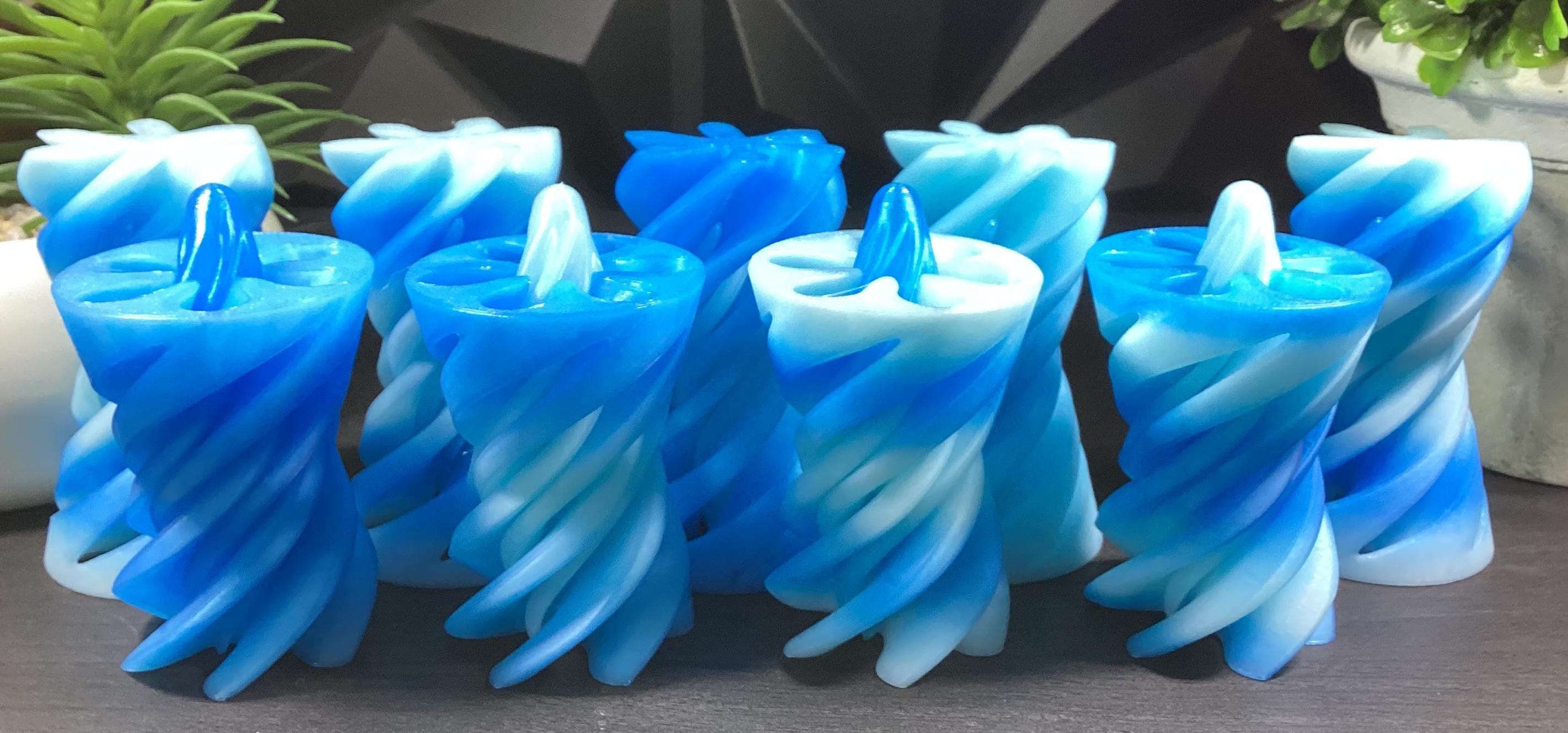 3d Printed Spiral Vortex Fidget Cone Hands on ice Pop Frost Blue - Etsy