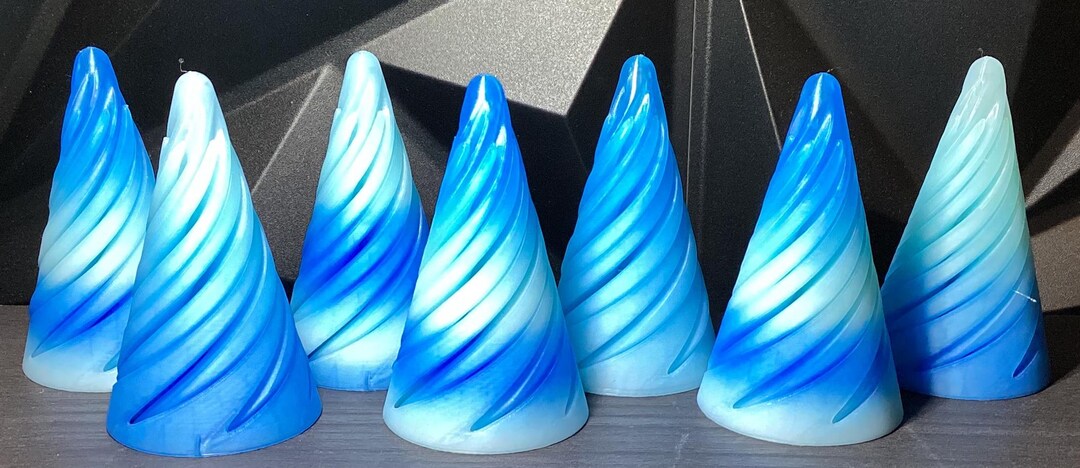 3d Printed Spiral Vortex Fidget Cone Hands on ice Pop Frost Blue - Etsy
