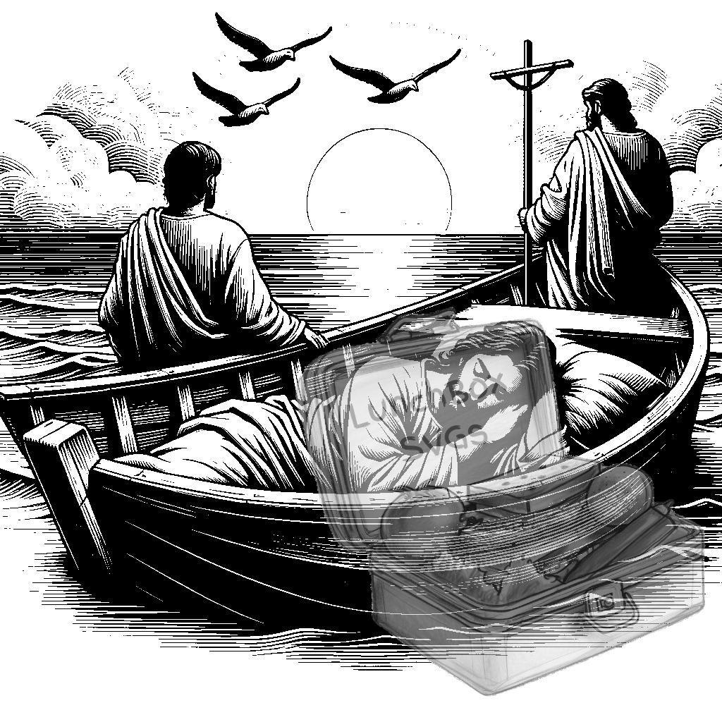 Jesus Asleep in the Boat Scene SVG Bundle - Etsy