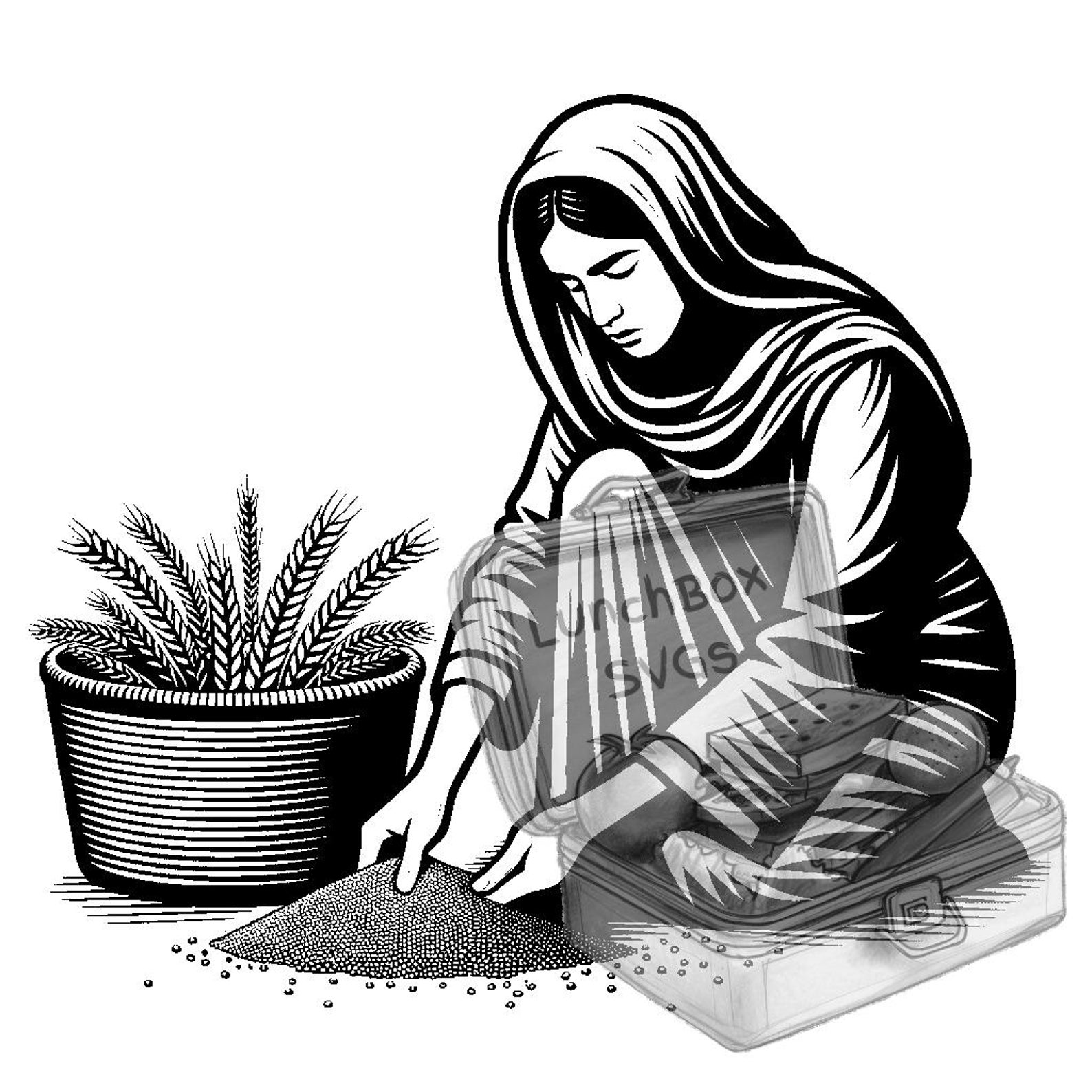 Ruth Collecting Grain Bible Scene SVG Bundle - Etsy