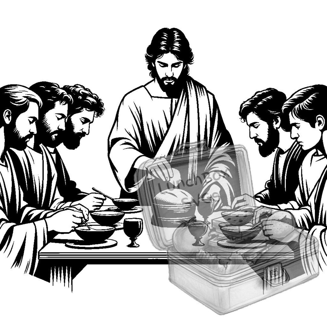 Jesus Breaking Bread at Table Scene SVG Bundle - Etsy