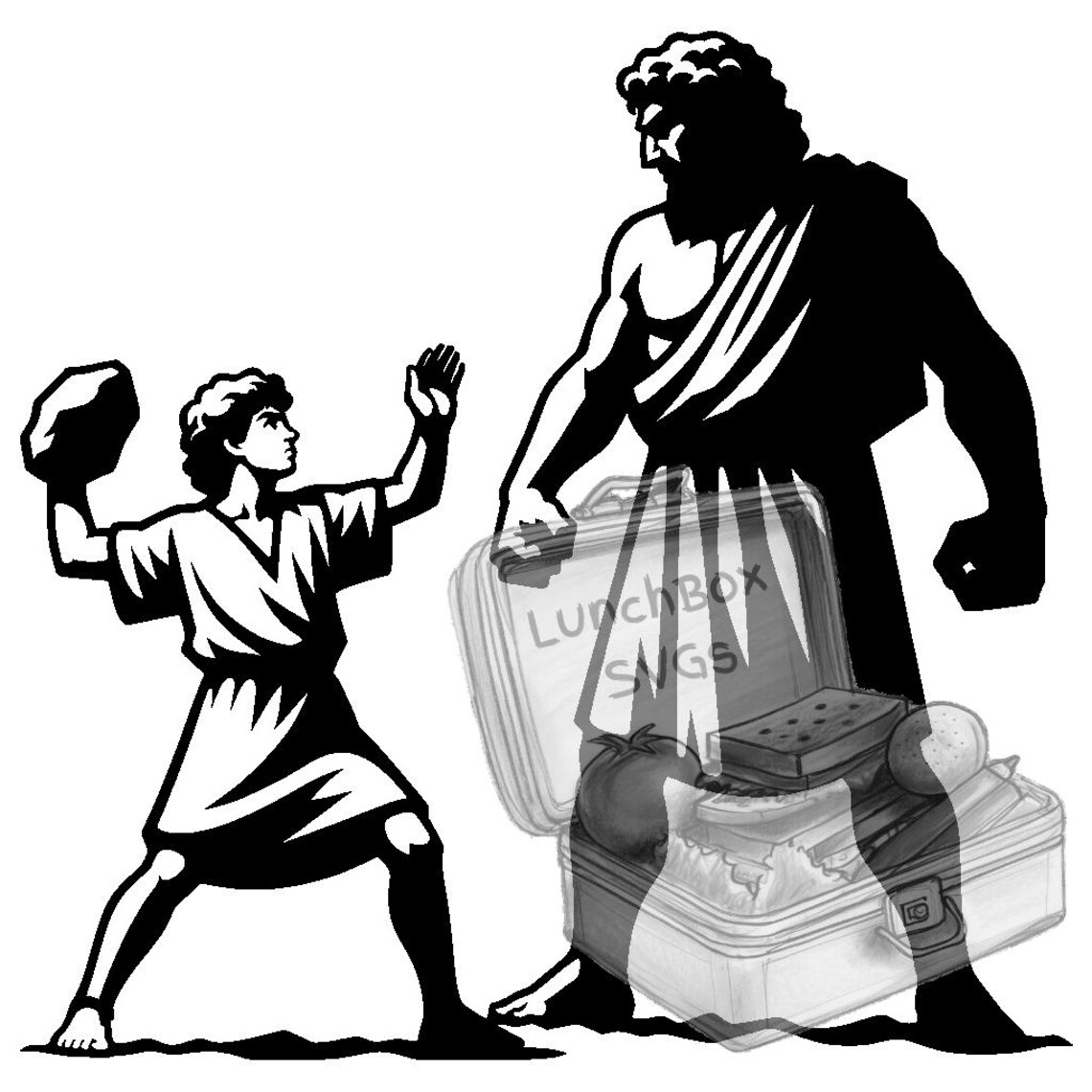 David and Goliath Scene SVG Bundle - Etsy