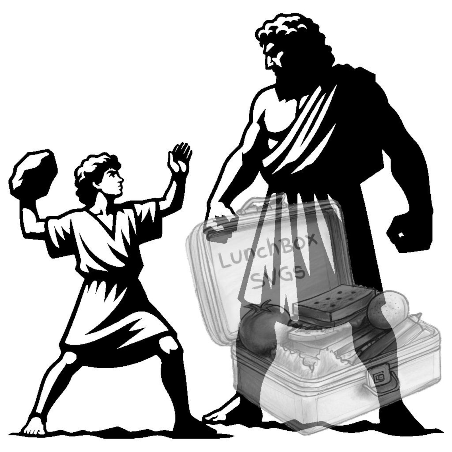 David and Goliath Scene SVG Bundle - Etsy