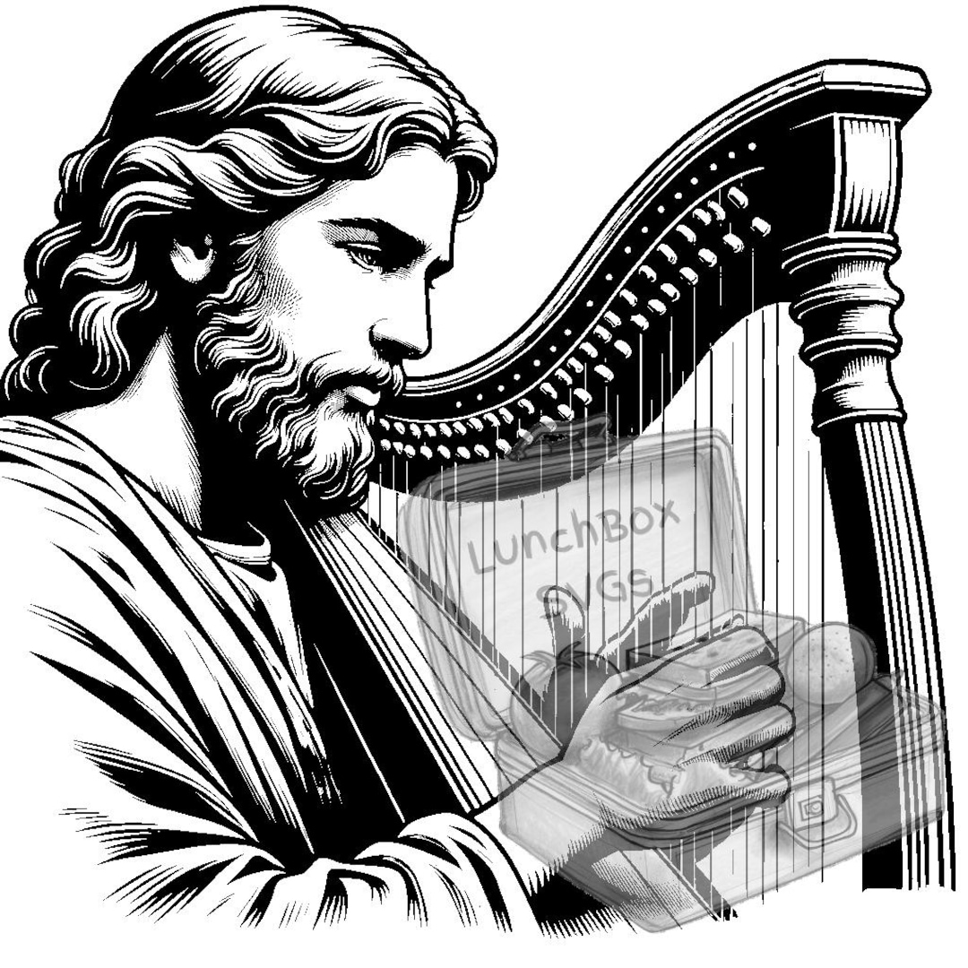 David Playing the Harp Bible Scene SVG Bundle - Etsy