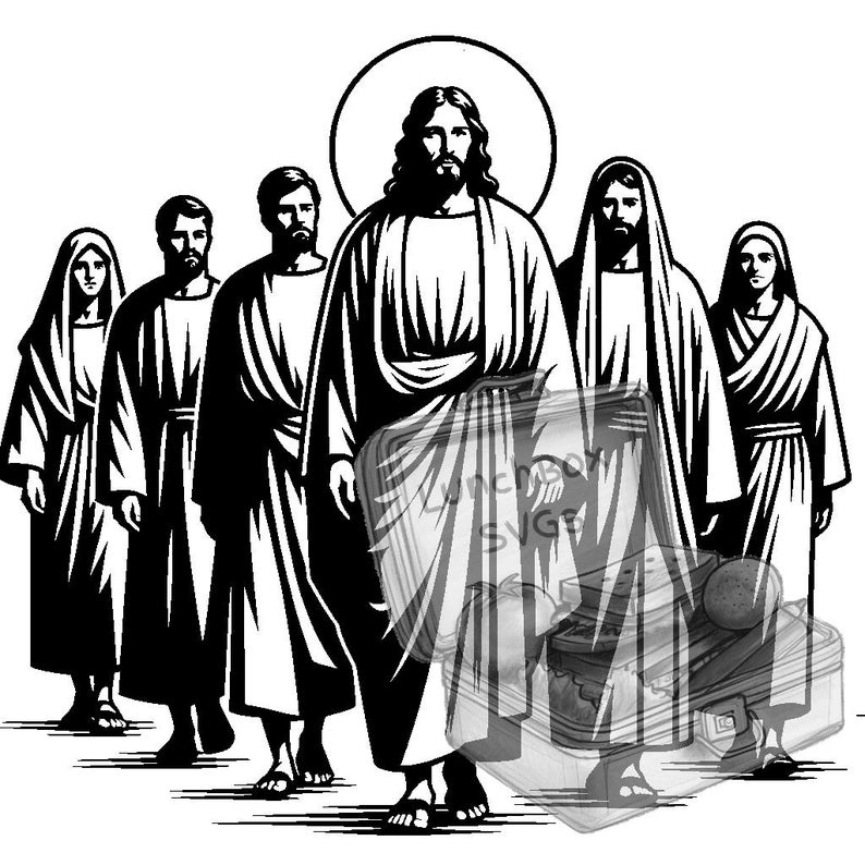 Jesus Walking With Disciples Scene SVG Bundle - Etsy