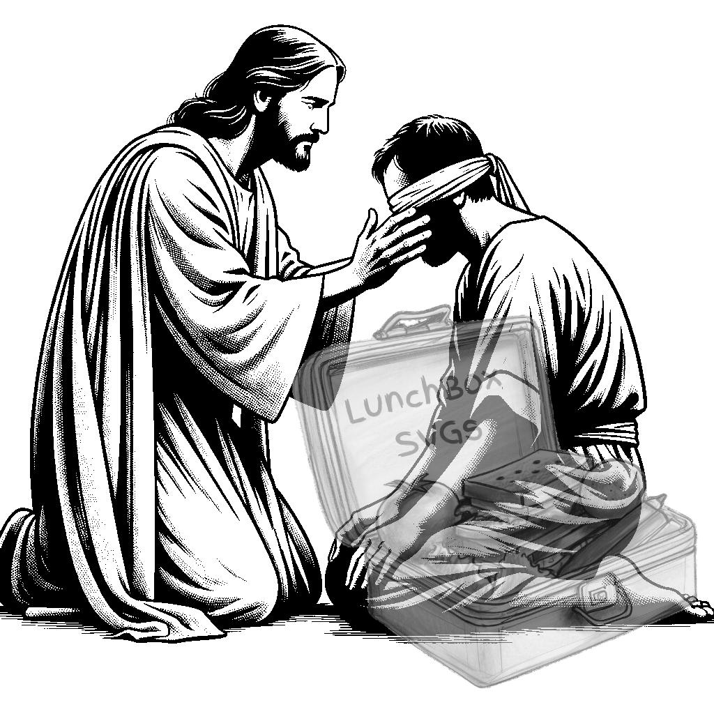 Jesus Healing the Blind Man Scene SVG Bundle - Etsy