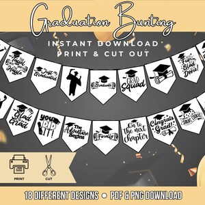 Graduation Bunting Banner Printable DIY Graduation Party Decoration ...