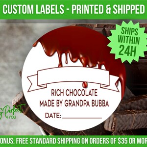 Custom Chocolate Label From the Kitchen of Label Hot Chocolate Canning ...