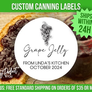 Grape Jam Canning Label Custom From the Kitchen of Grape Jelly Label ...