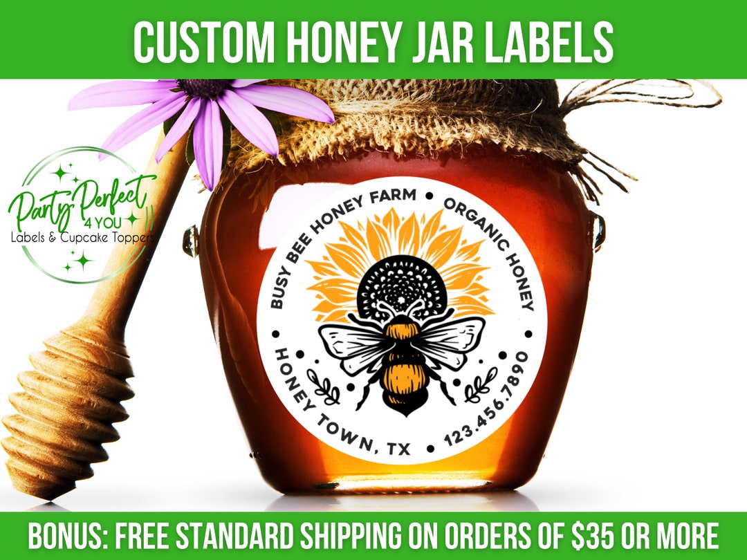 Honey Business Product Label Custom Queen Bee Sticker Personalized ...