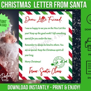 DIY Letter From Santa Printable Instant PDF Download Letter From Santa ...
