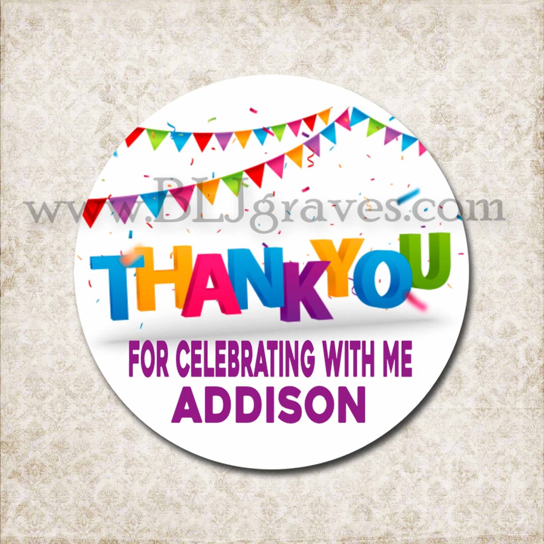 Custom Birthday Thank You Stickers Personalized Business - Etsy