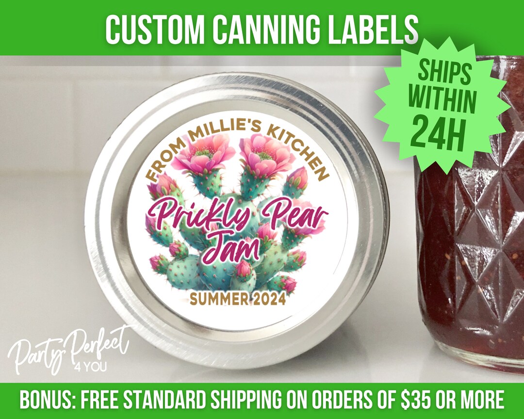 Prickly Pear Jam Canning Label Custom From the Kitchen of Label ...