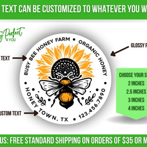Honey Business Product Label Custom Queen Bee Sticker Personalized ...