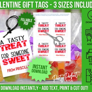 Printable Valentine Gift Tag Template Sweet Treat Valentine Digital ...