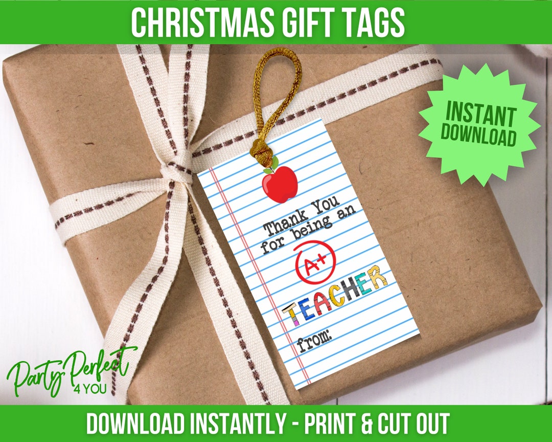 Teacher Appreciation Gift Tag Instant Download Printable Teacher ...