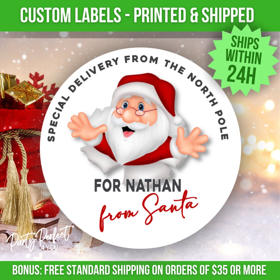 Personalized From Santa Christmas Gift Tag Custom Christmas Canning ...