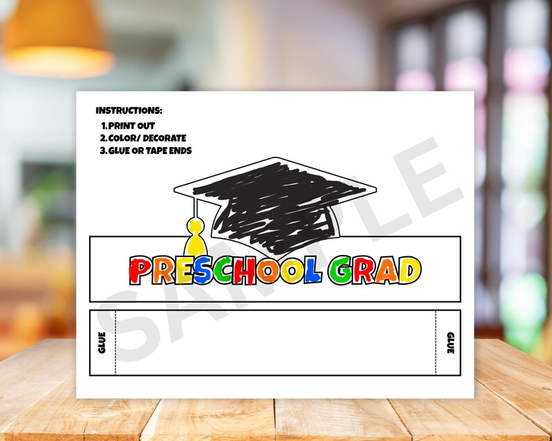 Preschool Graduation Cap Printable Activity Paper Graduation Cap ...