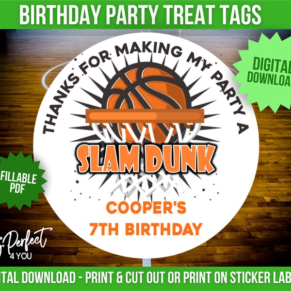 Basketball Treat Tags - Etsy