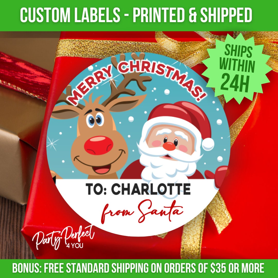 Custom From Santa Christmas Gift Label Personalized From Santa ...