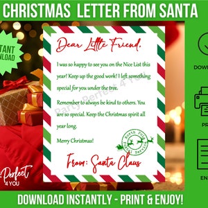 DIY Letter From Santa Printable Instant PDF Download Letter From Santa ...