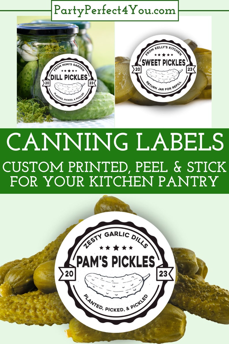 Custom Pickle Canning Label Food Gift Label Personalized Canning Jar ...