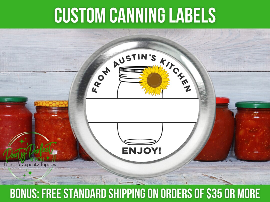 From the Kitchen of Sunflower Custom Canning Label Homemade Food Gift ...