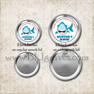 Custom Shark Birthday Stickers Personalized Shark Birthday - Etsy