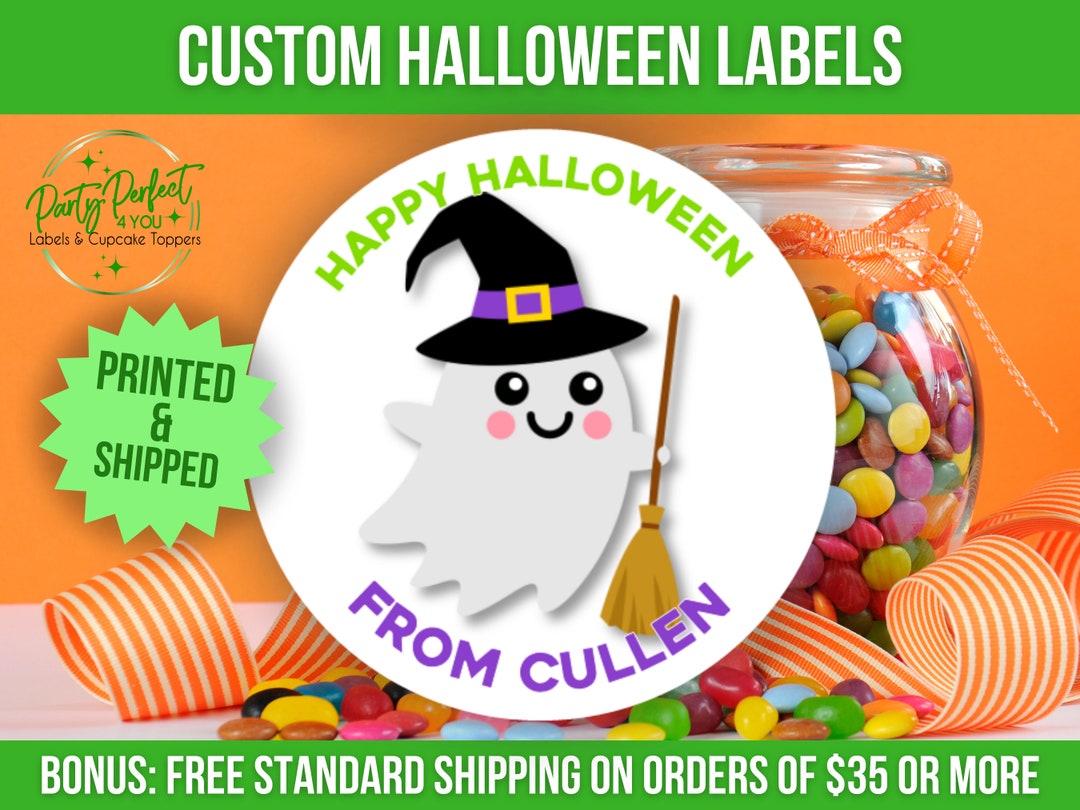 Halloween Goodie Bag Sticker Personalized Halloween Treat Bag Sticker ...