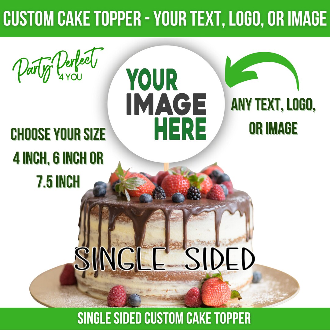 Custom Image Logo or Text Cake Topper Business Logo Cake Topper ...